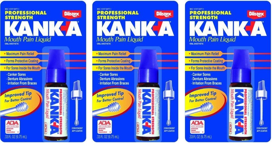 3 Pack Blistex Kanka Mouth Pain Liquid, Professional Strength , 0.33 oz ...