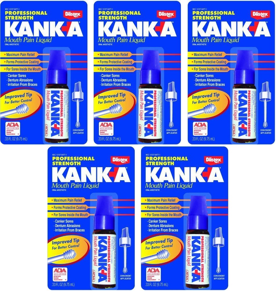 5 Pack Blistex Kanka Mouth Pain Liquid Professional Strength 0.33 Oz ...