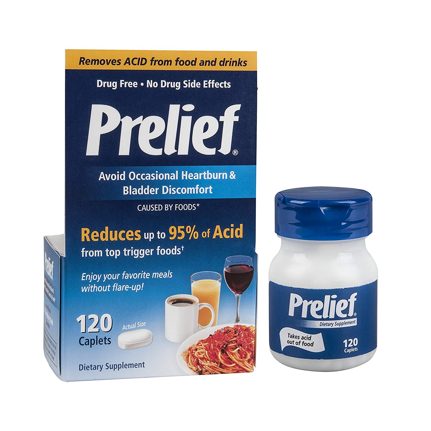 4 Pack Prelief Acid Reducer Tablets, 120 Count Each 889411801204 | eBay