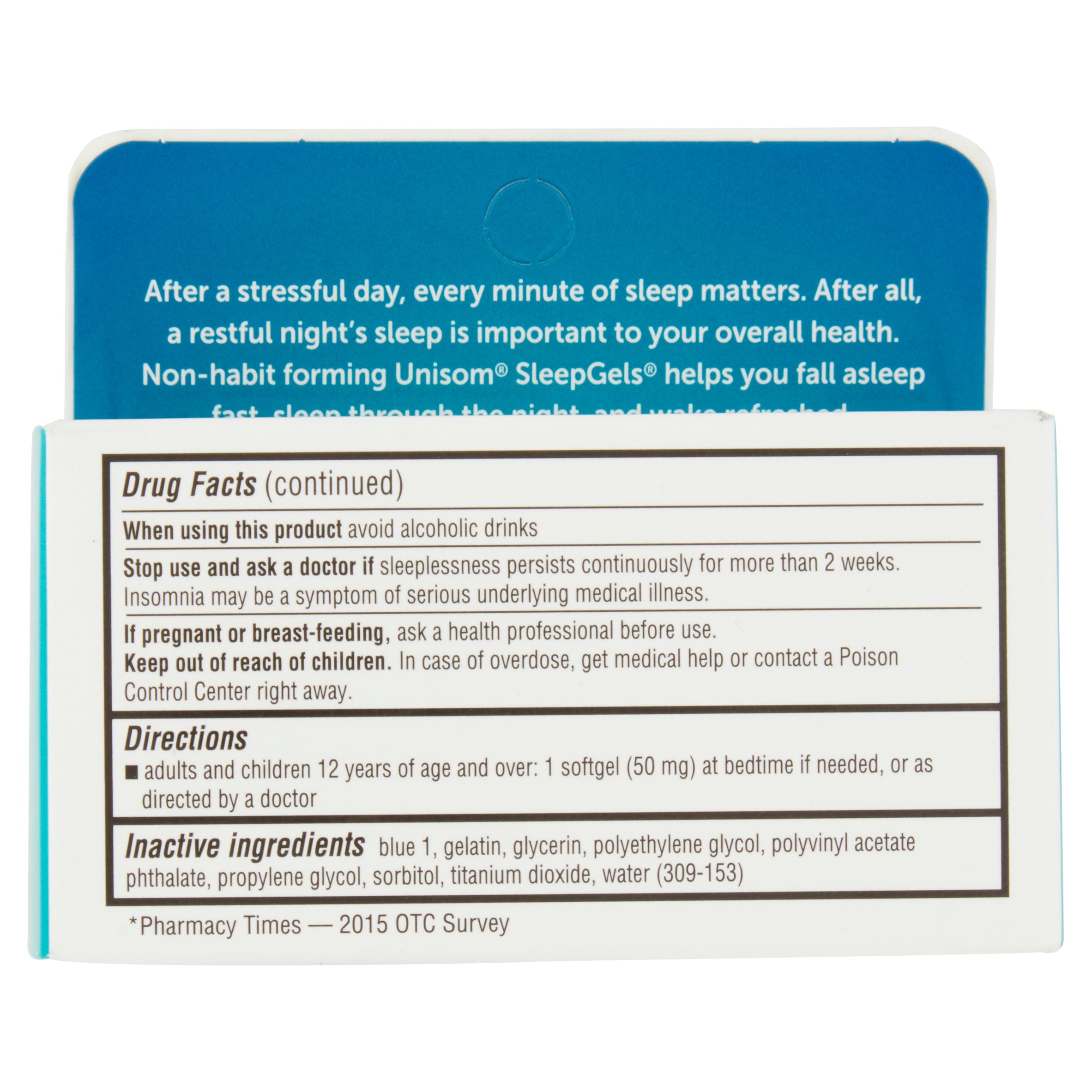 4 Pack - Unisom SleepGels Nighttime Sleep-Aid 60 SoftGels Each ...