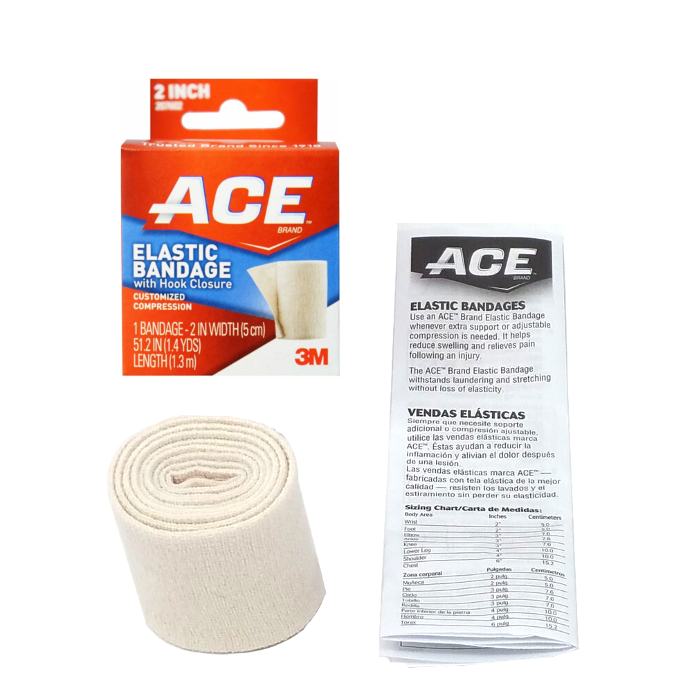 2 Pack Ace Elastic Bandage With Hook Closure 2 Inch Each 51131203655 Ebay