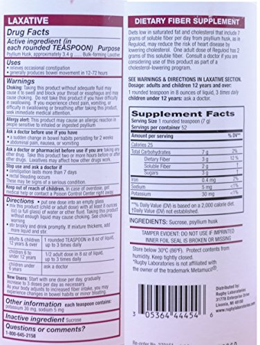 Reguloid Psyllium Husk Natural Bulk Forming Laxative Fiber Powder 13oz